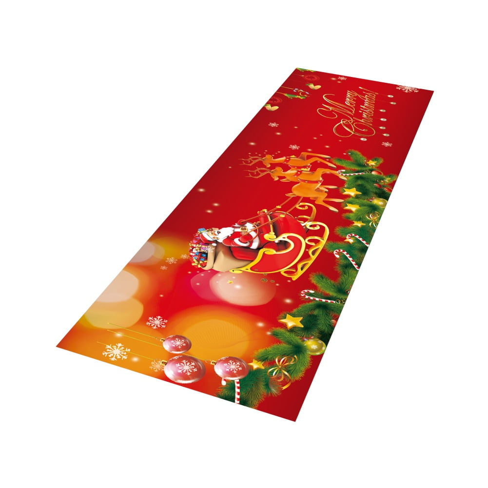 Christmas Area Rugs Flannel Runner Rug Washable Non Slip Christmas ...