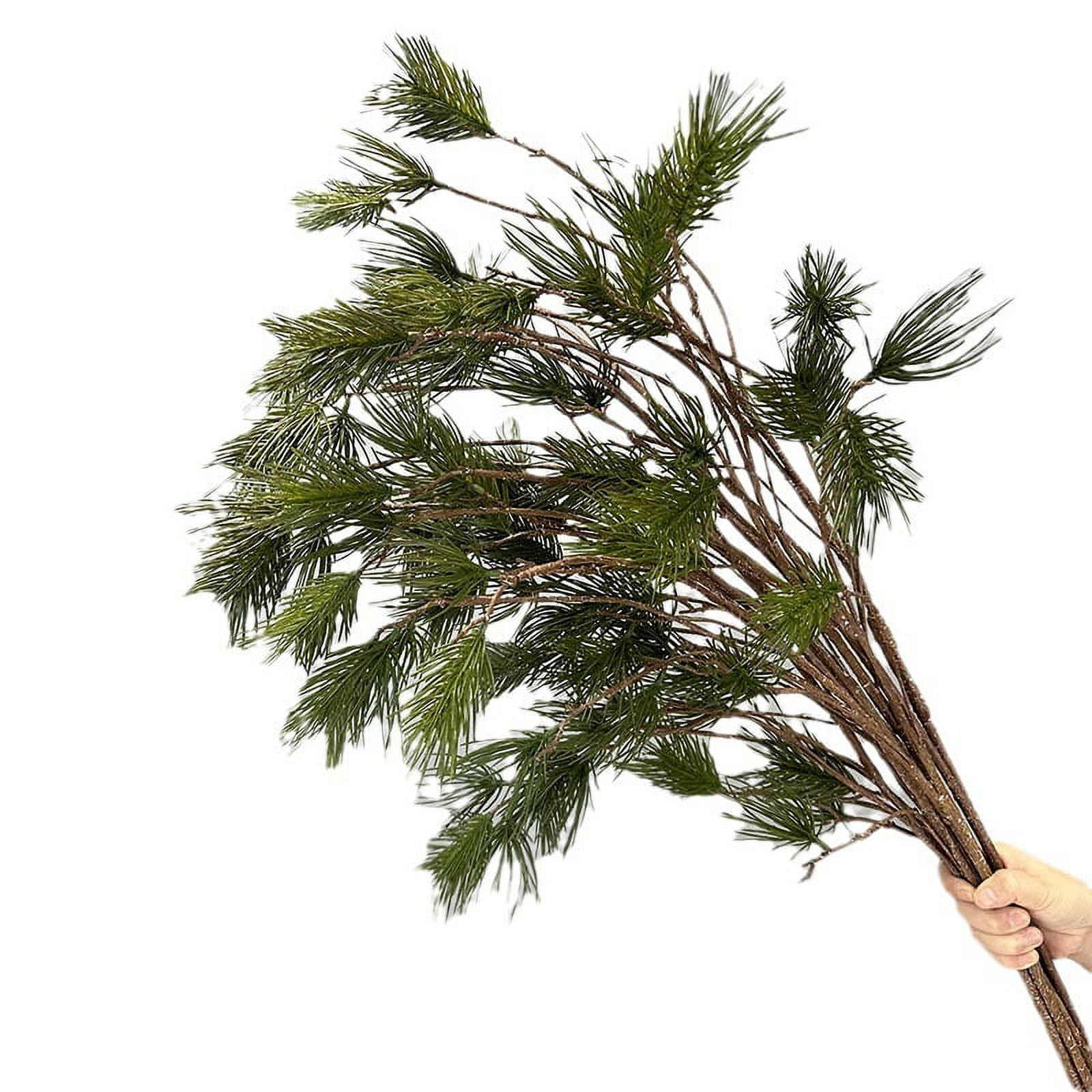 Christmas Artificial Pine Needle Branch Garland Wreath Faux Pine Needle ...