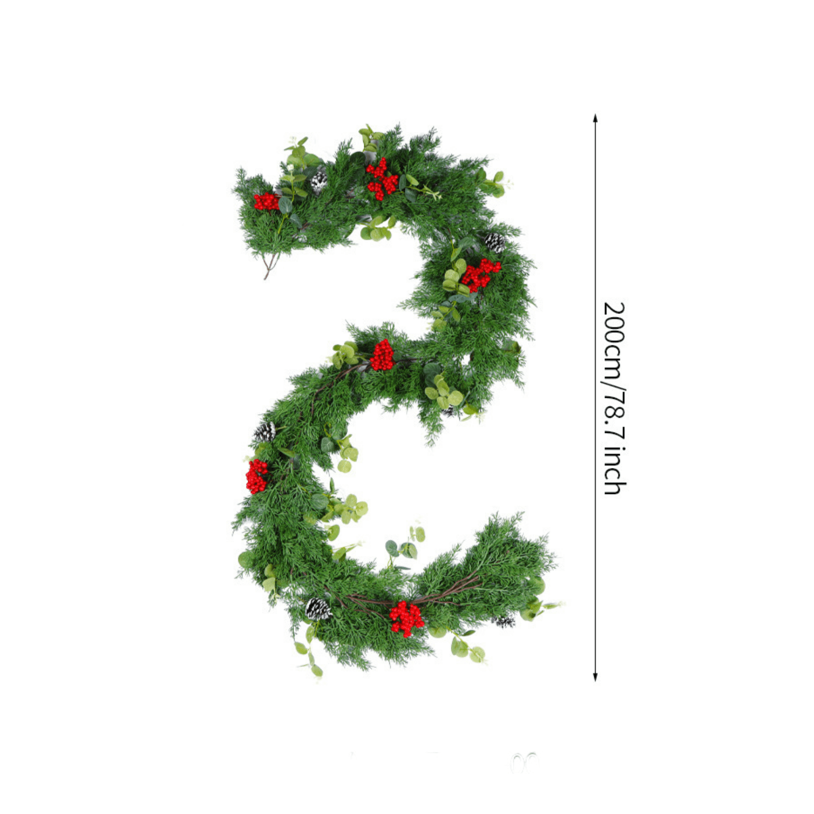 Christmas Artificial Rattan Cane *1 Christmas And Green Leaves ...