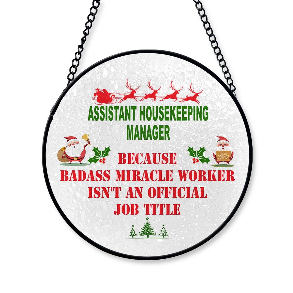 Christmas Assistant Housekeeping Manager Stained Glass Window Hanging ...