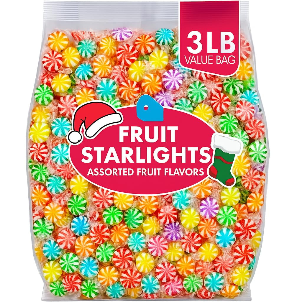 Christmas Assorted Fruit Starlights - 3 LB - Pinwheel Candies ...