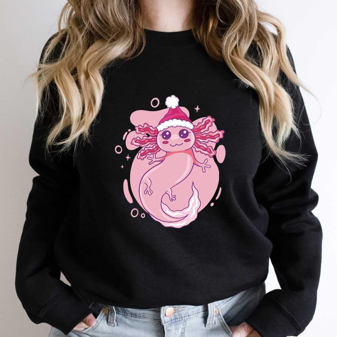 Christmas Axolotl Funny Cute Christmas Axolotl Cartoon Holiday Graphic ...