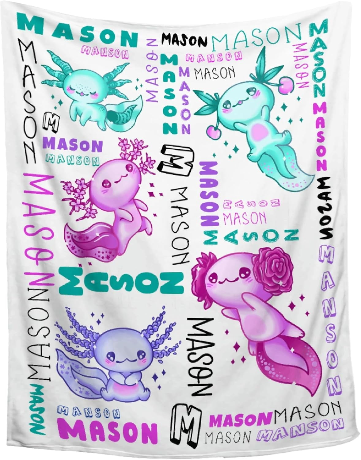 Christmas Axolotl Throw Blanket,Christmas Axolotl Blanket Gifts, Ultra ...