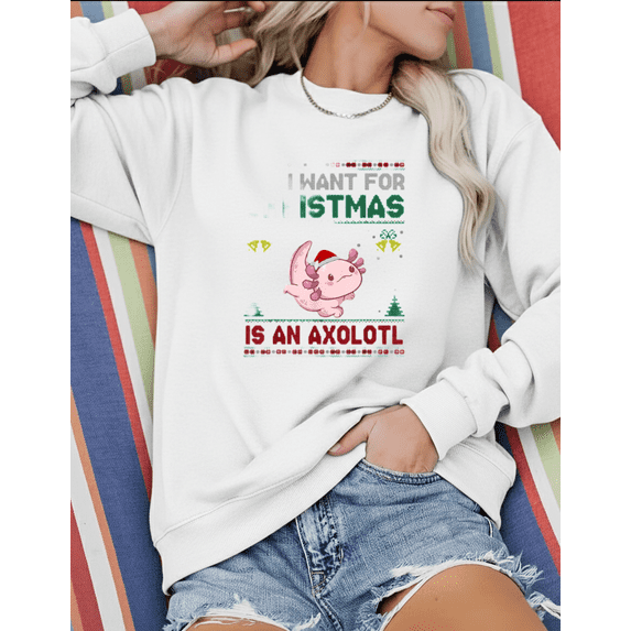 Christmas Axolotl Ugly Sweater Style Holiday Gift Sweatshirt, for Men ...