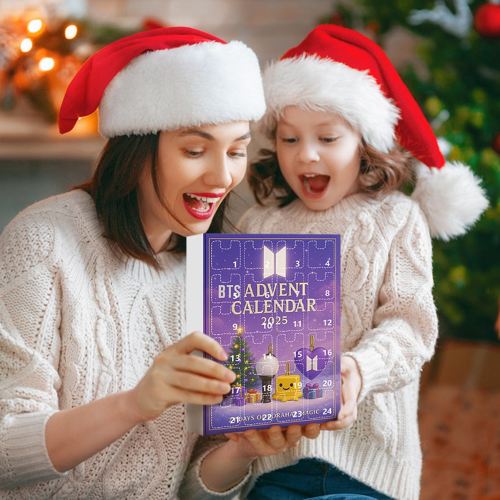 Christmas BTS Advent Calendar 2025 - 24 PCS BTS Acrylic Keychain ...