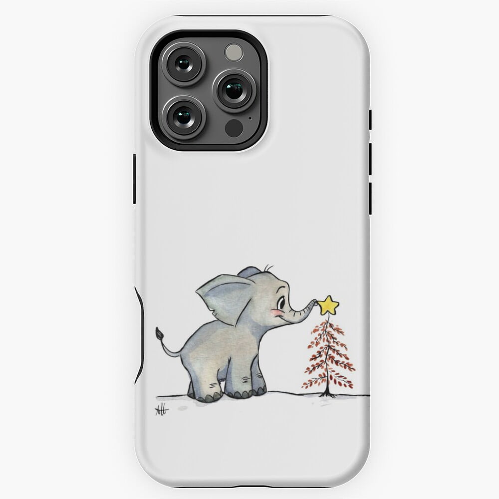 Christmas Baby Elephant Cute Holiday Art Phone Case Compatible with ...