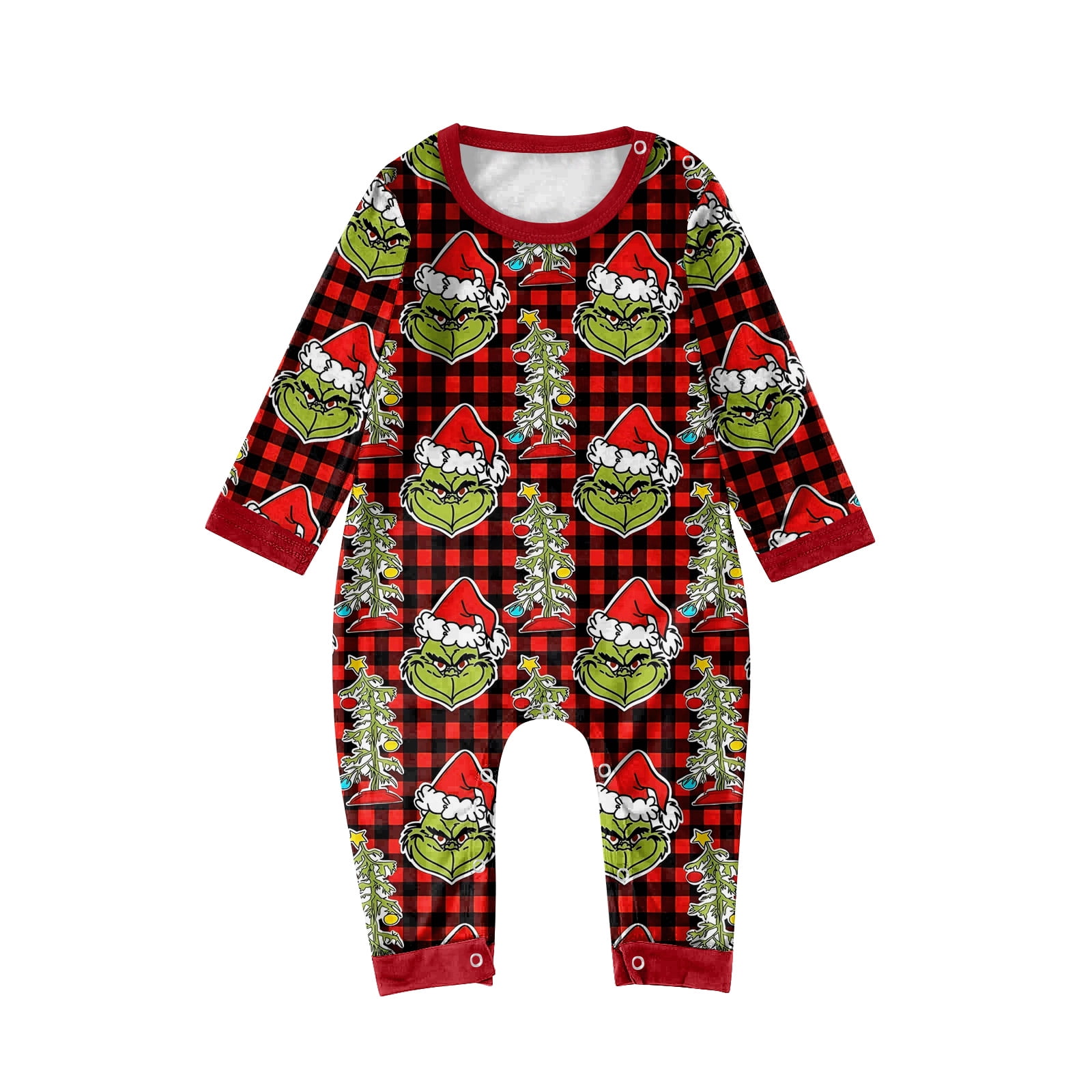 Christmas Family Pajamas Grin-ch Soft Terry Cloth One-Piece Romper ...