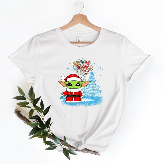 Christmas Baby Yoda Balloon T-Shirt Vacation Shirt Disney Baby Yoda ...