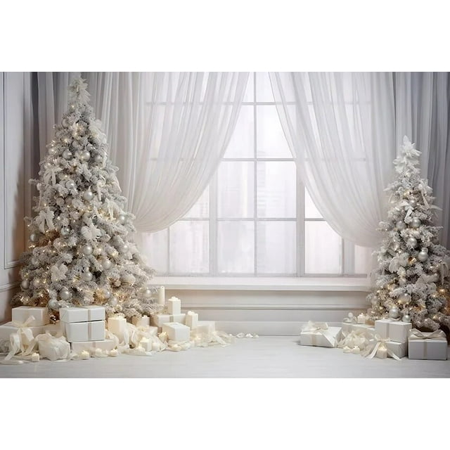 Christmas Backdrop Photography Background Winter Snowy Windows Xmas