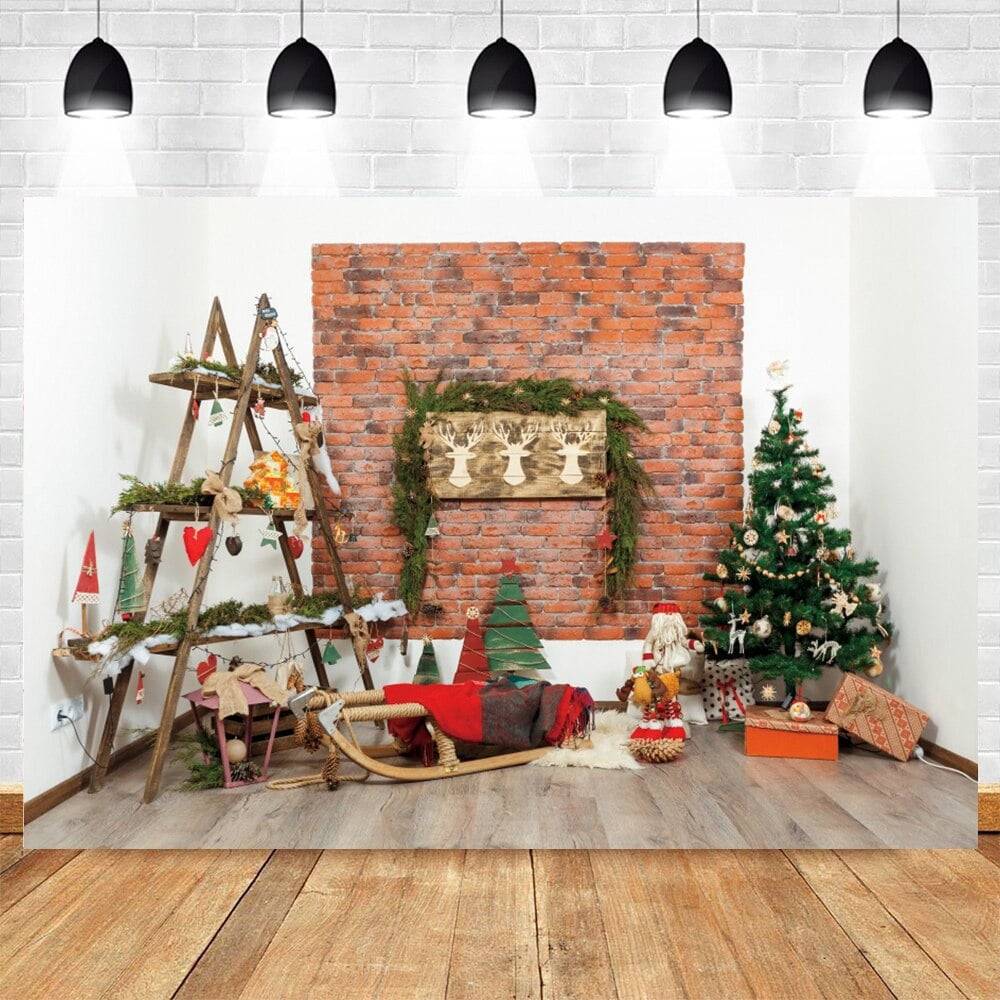 Christmas Backdrop Room Interior Wood Floor Newborn Baby Vinyl ...