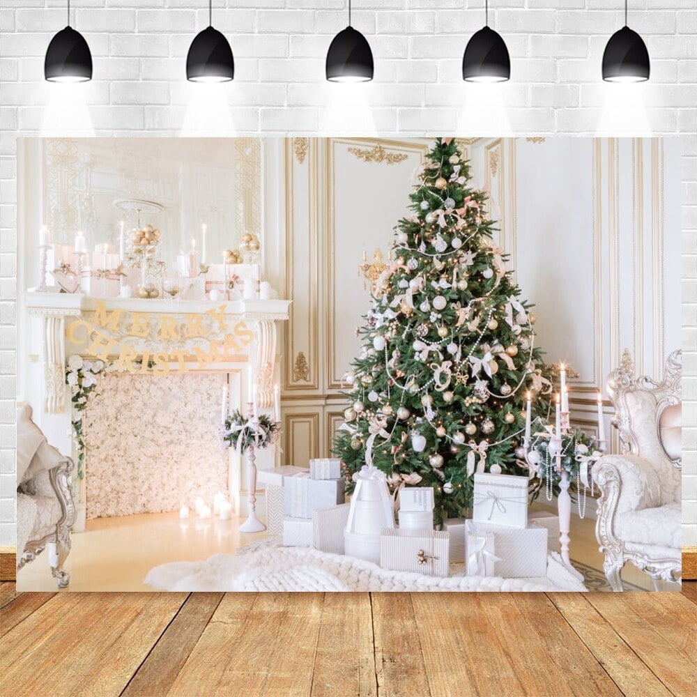 Christmas Backdrop Royal Fireplace Christmas Tree Photography ...