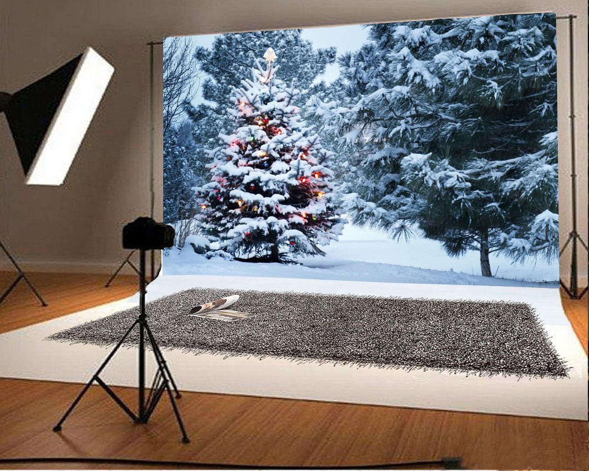 Christmas Backdrop Snow 7x5ft Photography Backdrop Christmas Tree ...