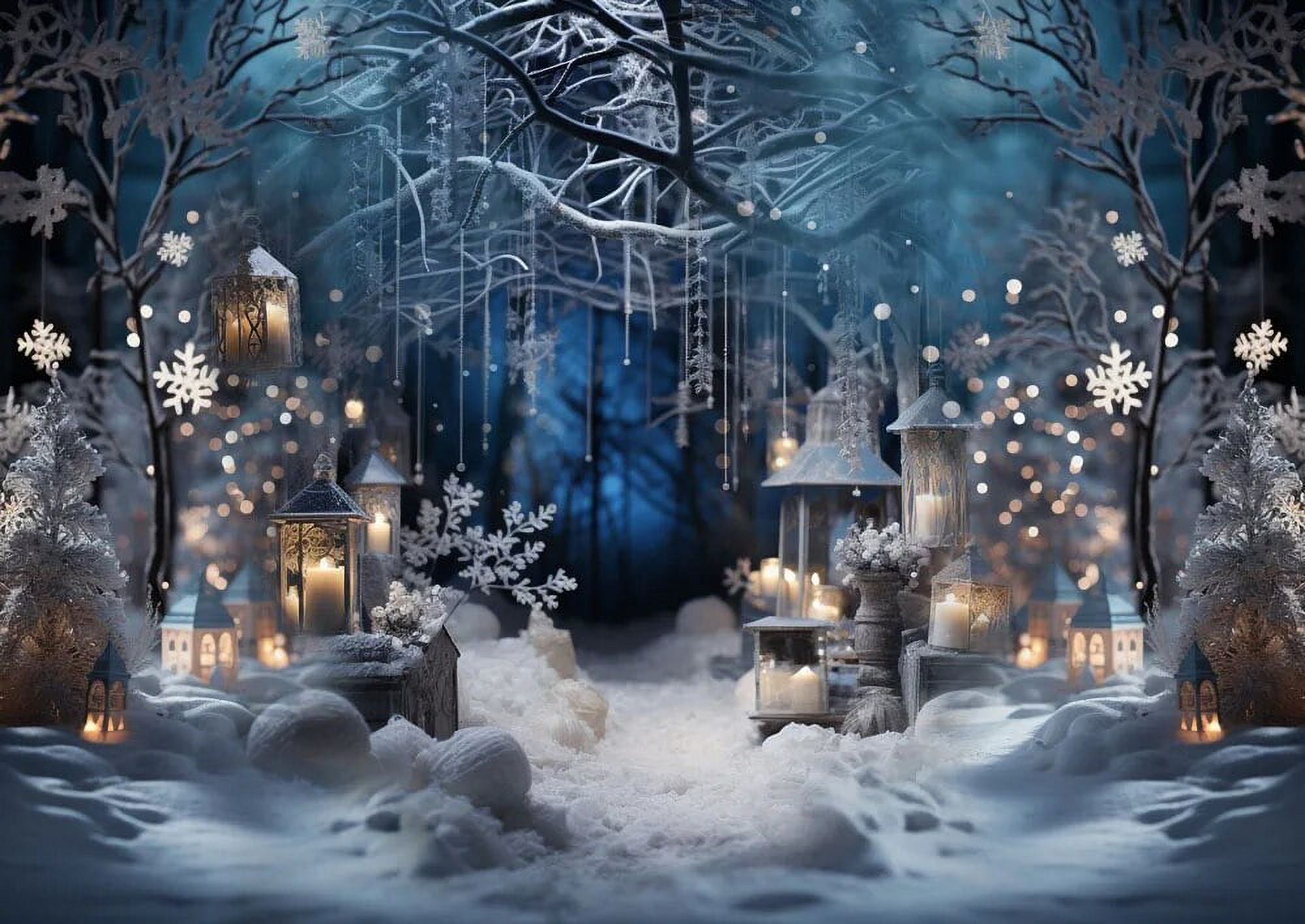 Christmas Backdrop Xmas Tree Castle Forest Photography Background