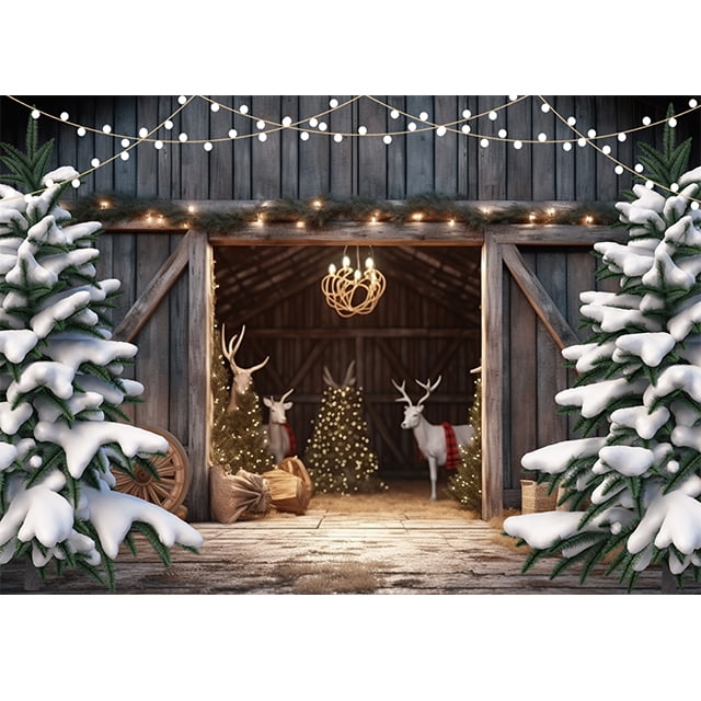 Christmas Backdrop for Photography Winter Window Gift Fireplace Kids ...