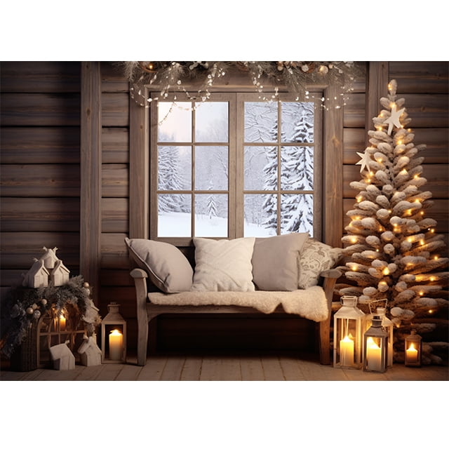 Christmas Backdrop for Photography Winter Window Gift Fireplace Kids ...