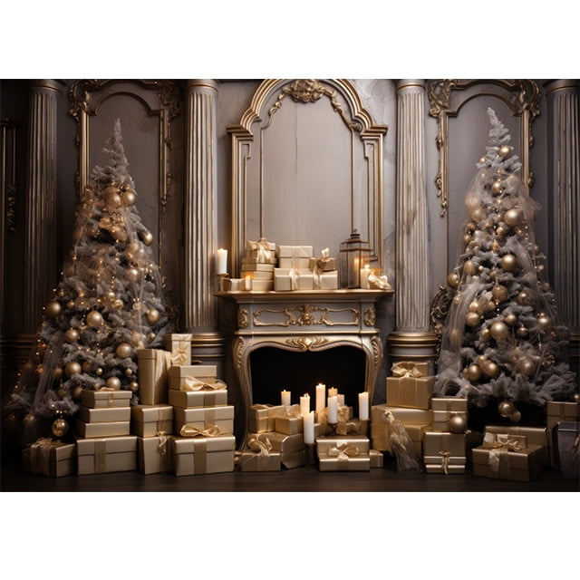 Christmas Backdrop for Photography Winter Window Gift Fireplace Kids ...