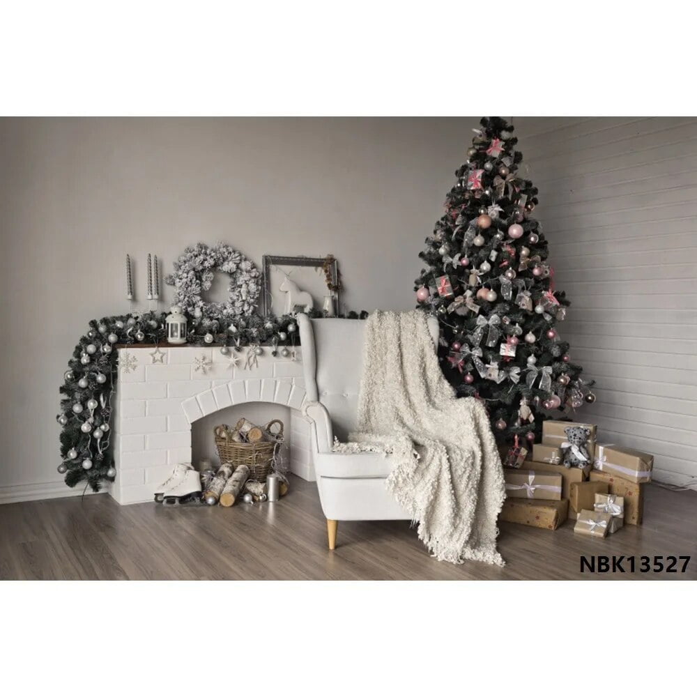 Christmas Backdrops Chic Wall Gifts Tree Stars Sofa Family Portrait Photocall Photography ...