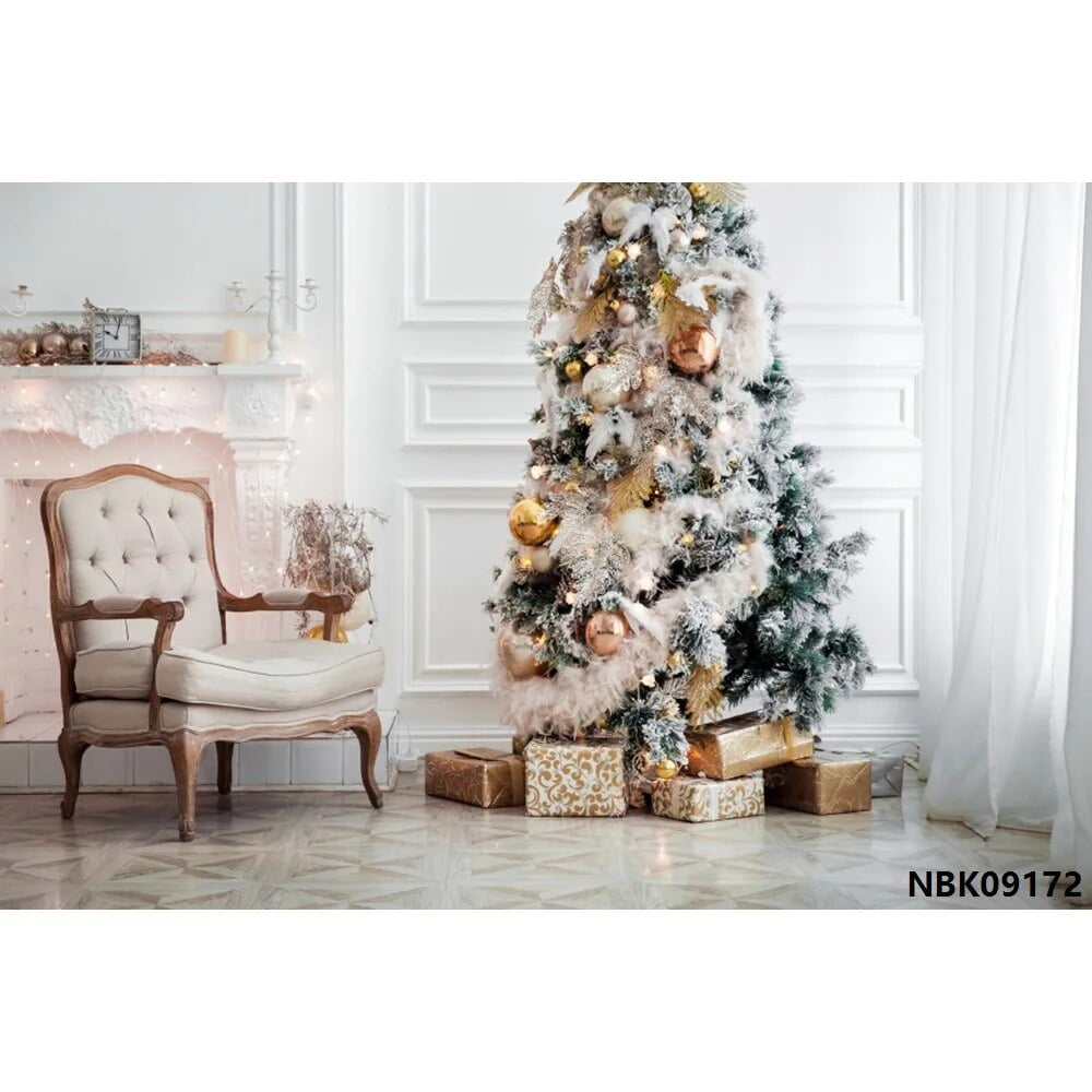 Christmas Backdrops Fireplace Sofa Gifts Lights Tree Photography ...