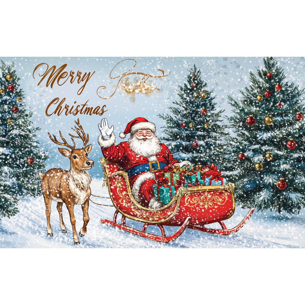 Christmas Backdrops Santa Claus Sleigh Gifts Photography Background ...