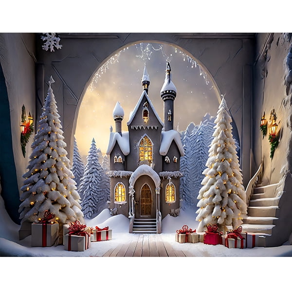 Christmas Backdrops Xmas Tree Gifts Winter Snow Family Party r Photography Background for ...