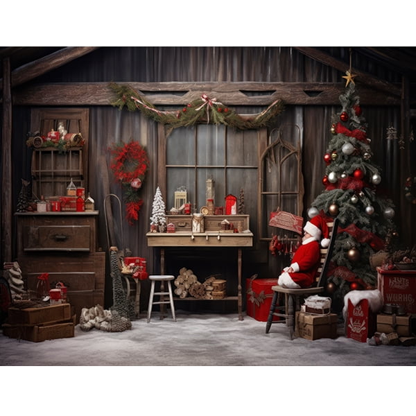 Christmas Backdrops Xmas Tree Gifts Winter Snow Family Party r Photography Background for ...