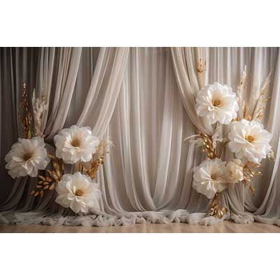 Christmas Background Photography Red RV Camper Truck Snow Globe Pine ...