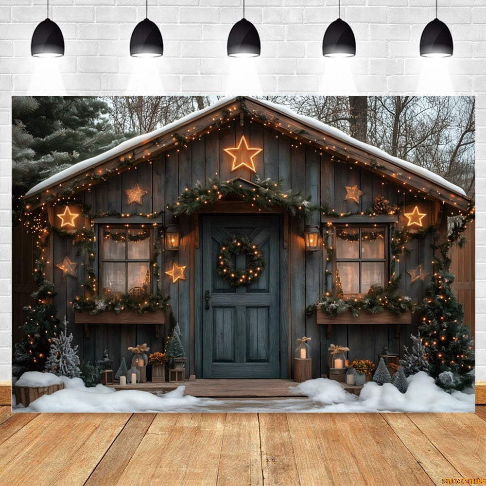 Christmas Background for Photography Wood Interior Room Sce Xmas Baby ...