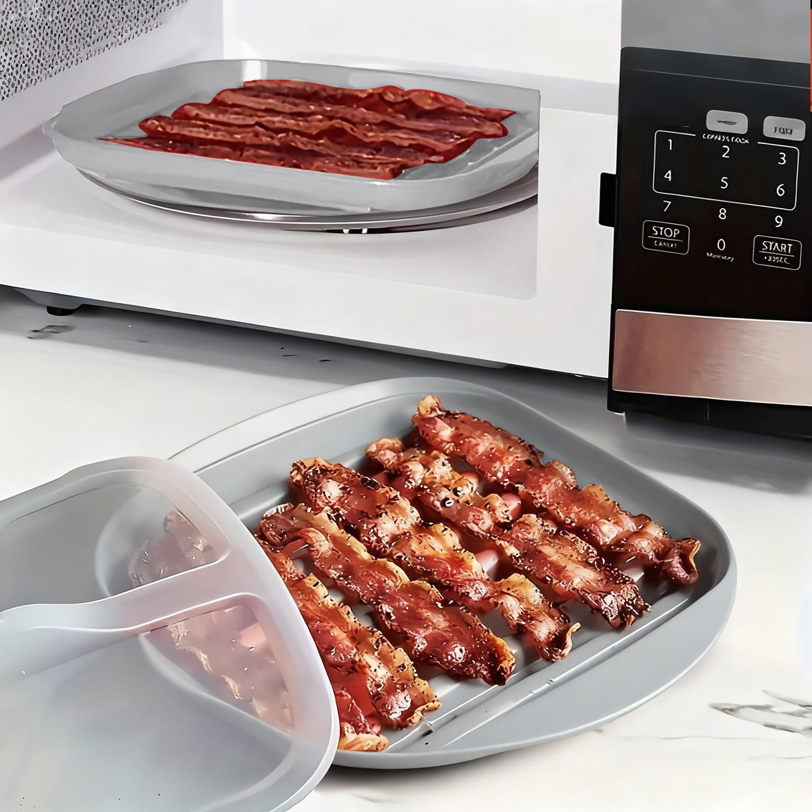 Christmas Bacon Cooker For Microwave Oven Food-Grade Silicone Microwave ...