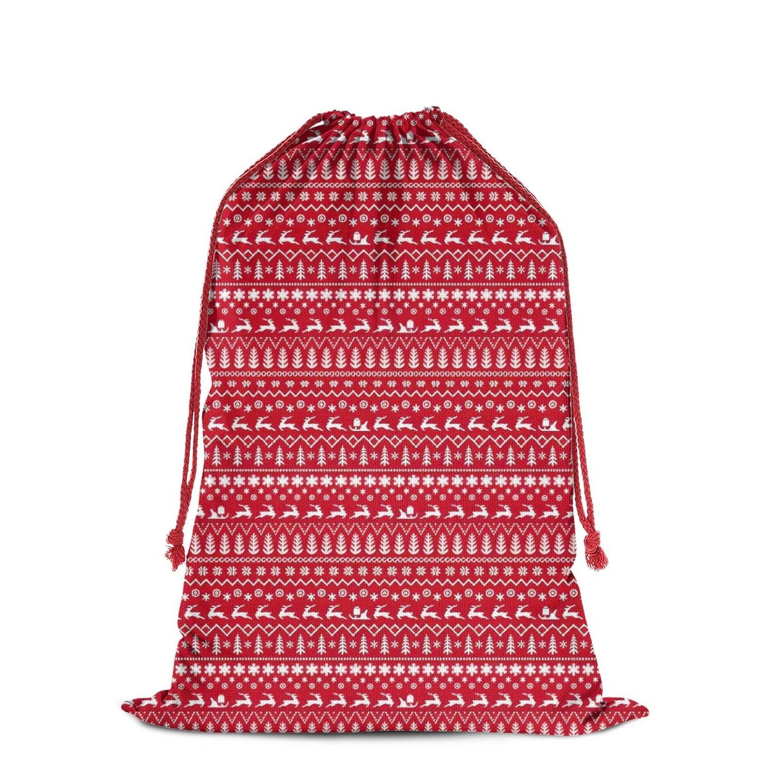 Christmas Bags Drawstring,Red Christmas Pattern Large Xmas Christmas ...