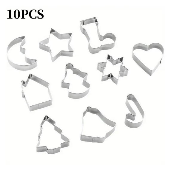 Christmas Baking Molds for Cookies, Stainless Steel, 4-Piece Set ...