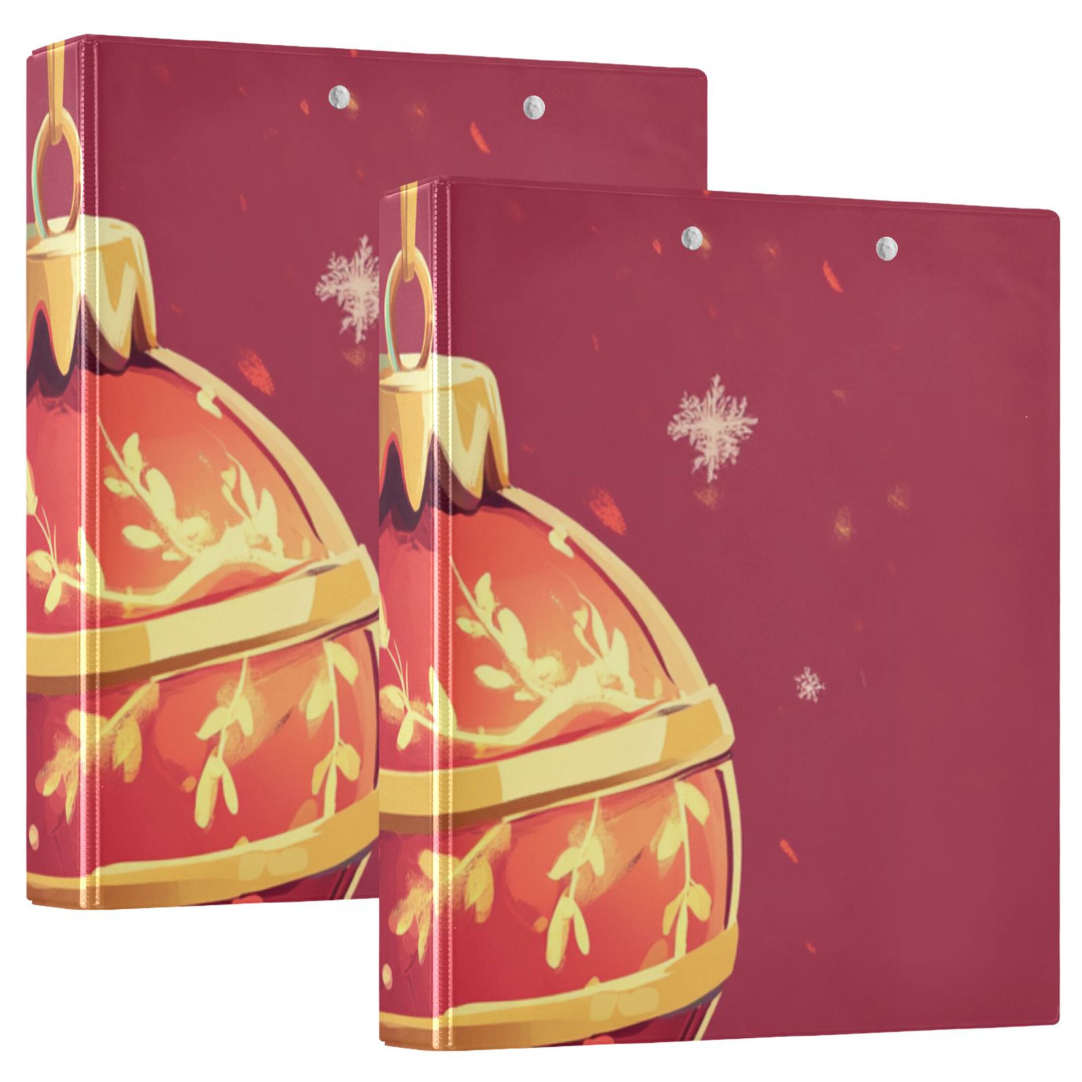 Christmas Ball Bell 3 Ring Binders 1.5 inch Hardcover File Folders with ...