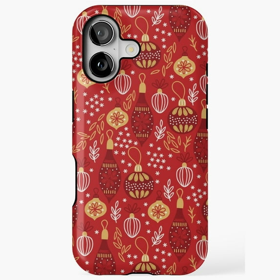 Christmas Ball Festive Pattern Holiday Design Case for iPhone 17 16 15 ...