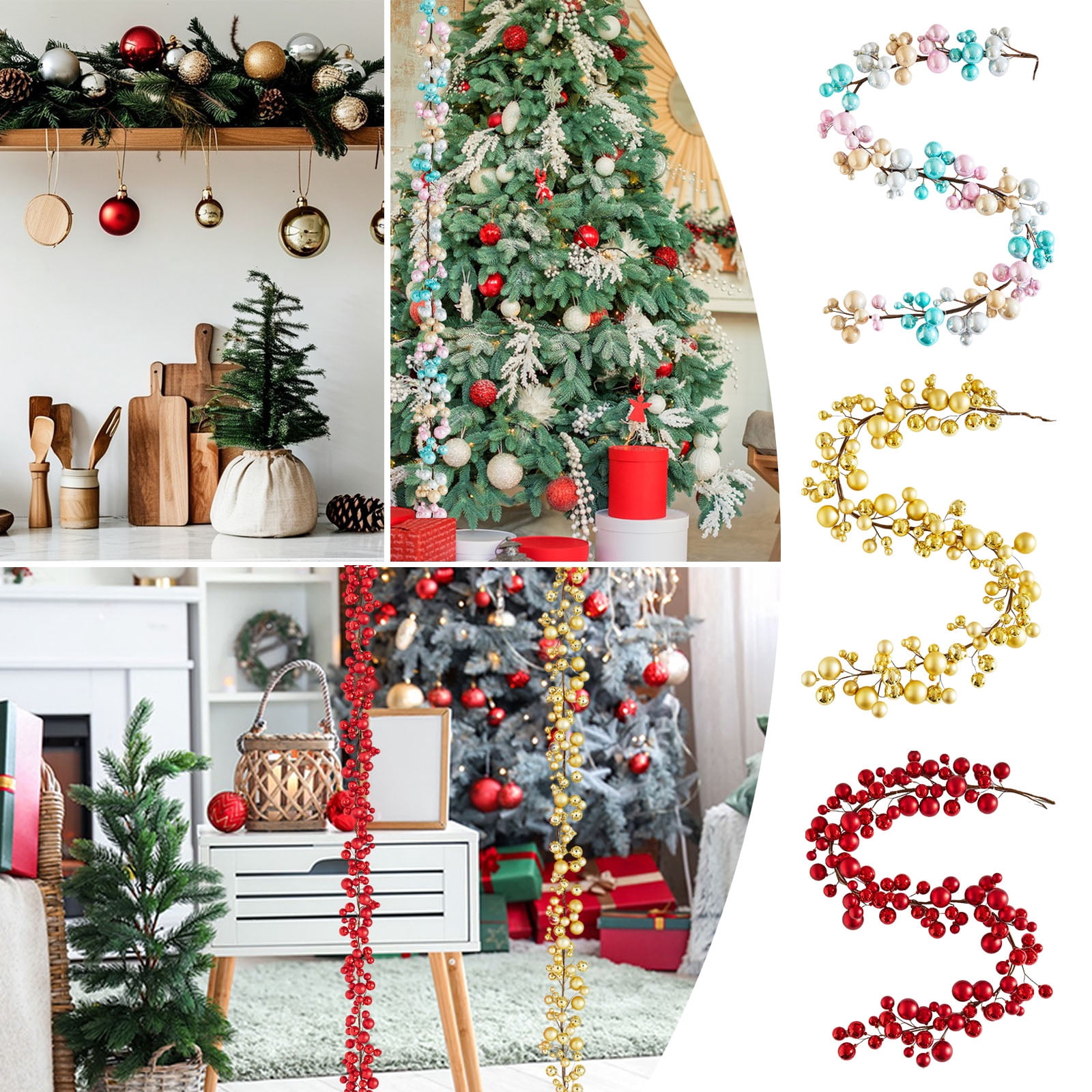 Christmas Ball Garland, Christmas Garland, Ornament Garland Ball ...