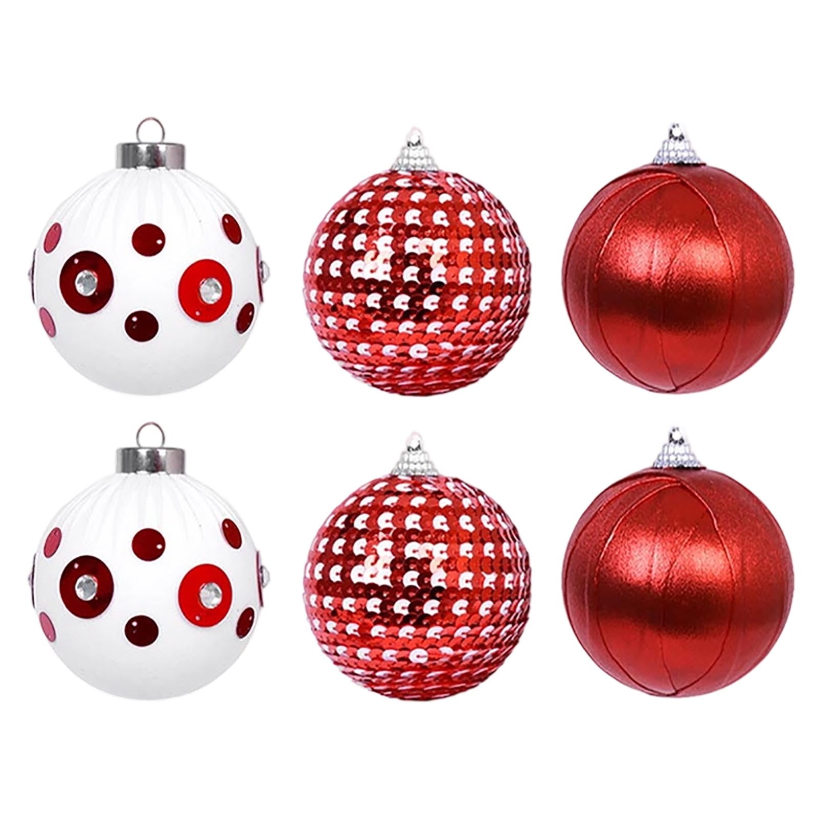 Christmas Ball Hanging Decor, Christmas Decorations Goods, 6pc Fabric ...