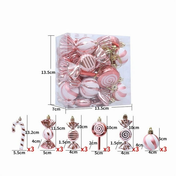 Christmas Ball Ornament Gift Box Set | 18 Pieces | Tree Decoration ...