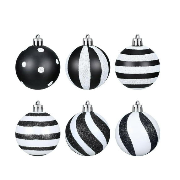 Christmas Ball Ornaments 24 Pieces With Stripe Design For Tree Decor In ...