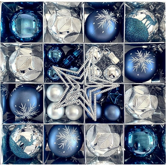 Christmas Ball Ornaments, 45 Pack 3.15in Velvet Hanging Ornaments for ...