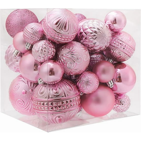 Christmas Ball Ornaments Navy Blue Christmas Tree Decorations with Hang ...