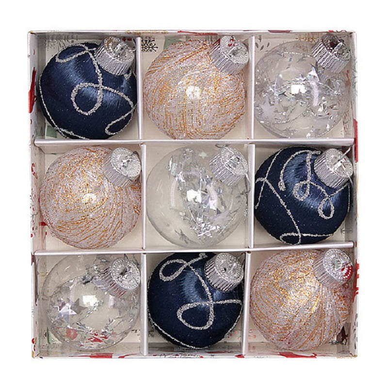 Christmas Ball Ornaments Set, 9ct 3.15In Elegant Christmas Ornaments ...