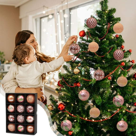 Christmas Ball Ornaments Set | Shatterproof Plastic Holiday Décor ...