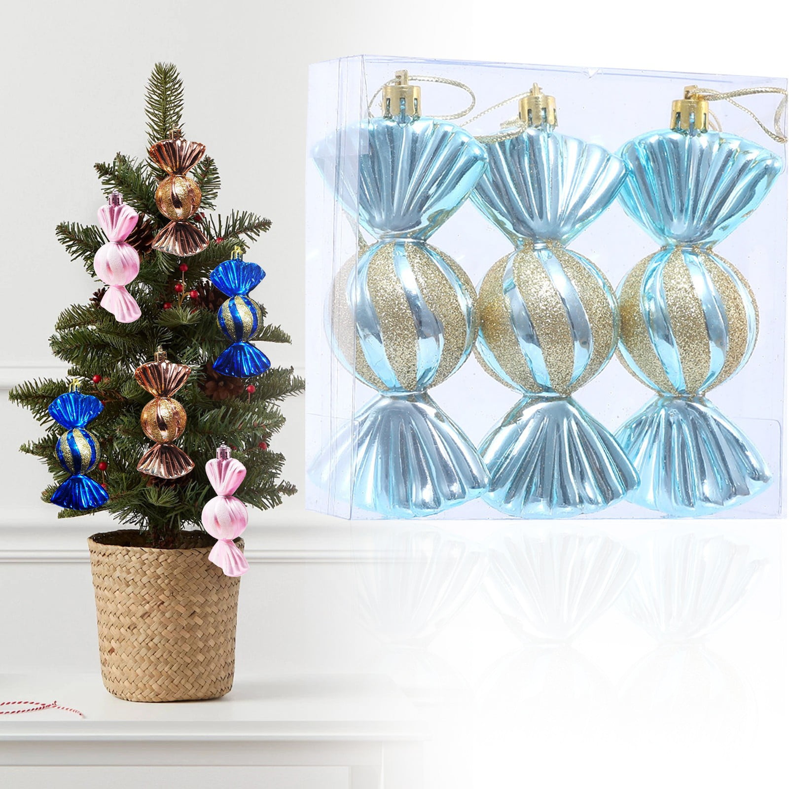 Christmas Ball Ornaments Set With Elegant Snowflake Designs Secure ...
