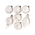 Christmas Ball Ornaments, Vintage White Gold, 7 Pack Assorted Hanging ...