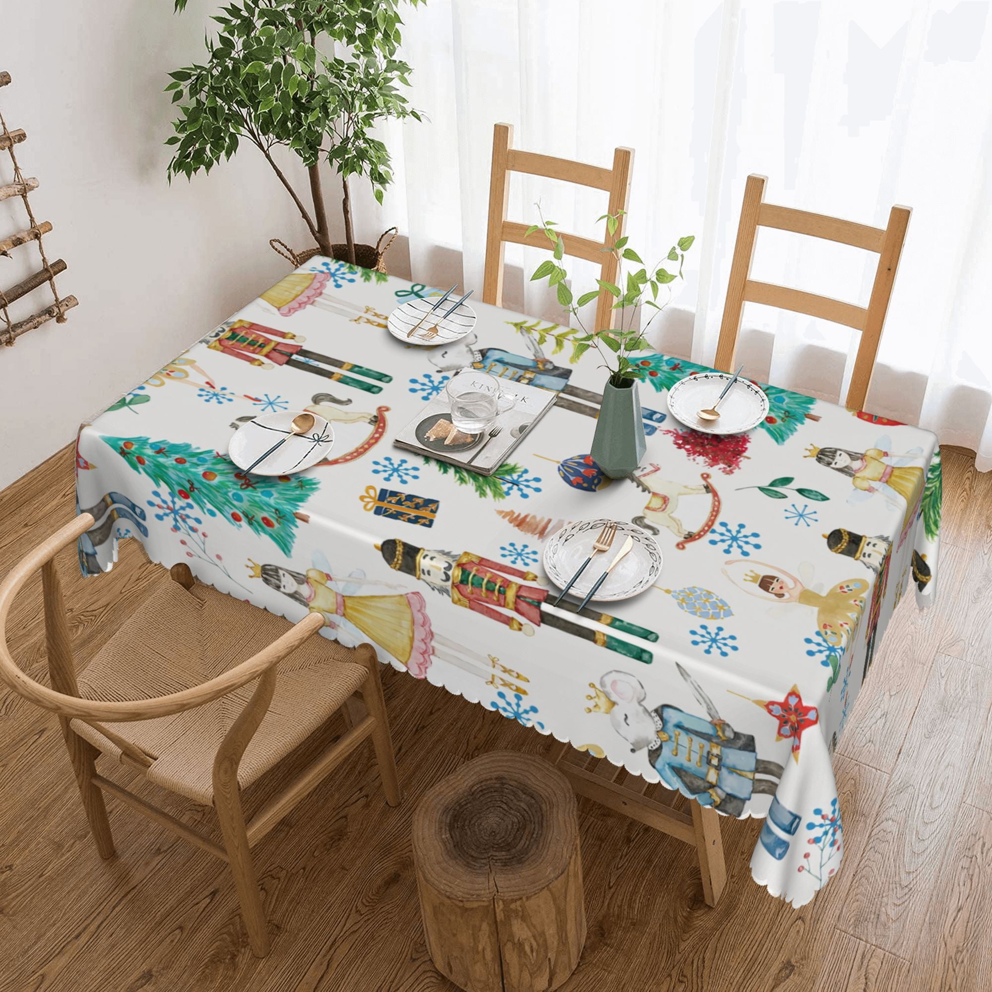 Christmas Ballet Nutcracker Prince Fairy Mouse White Tablecloth 60x120 ...