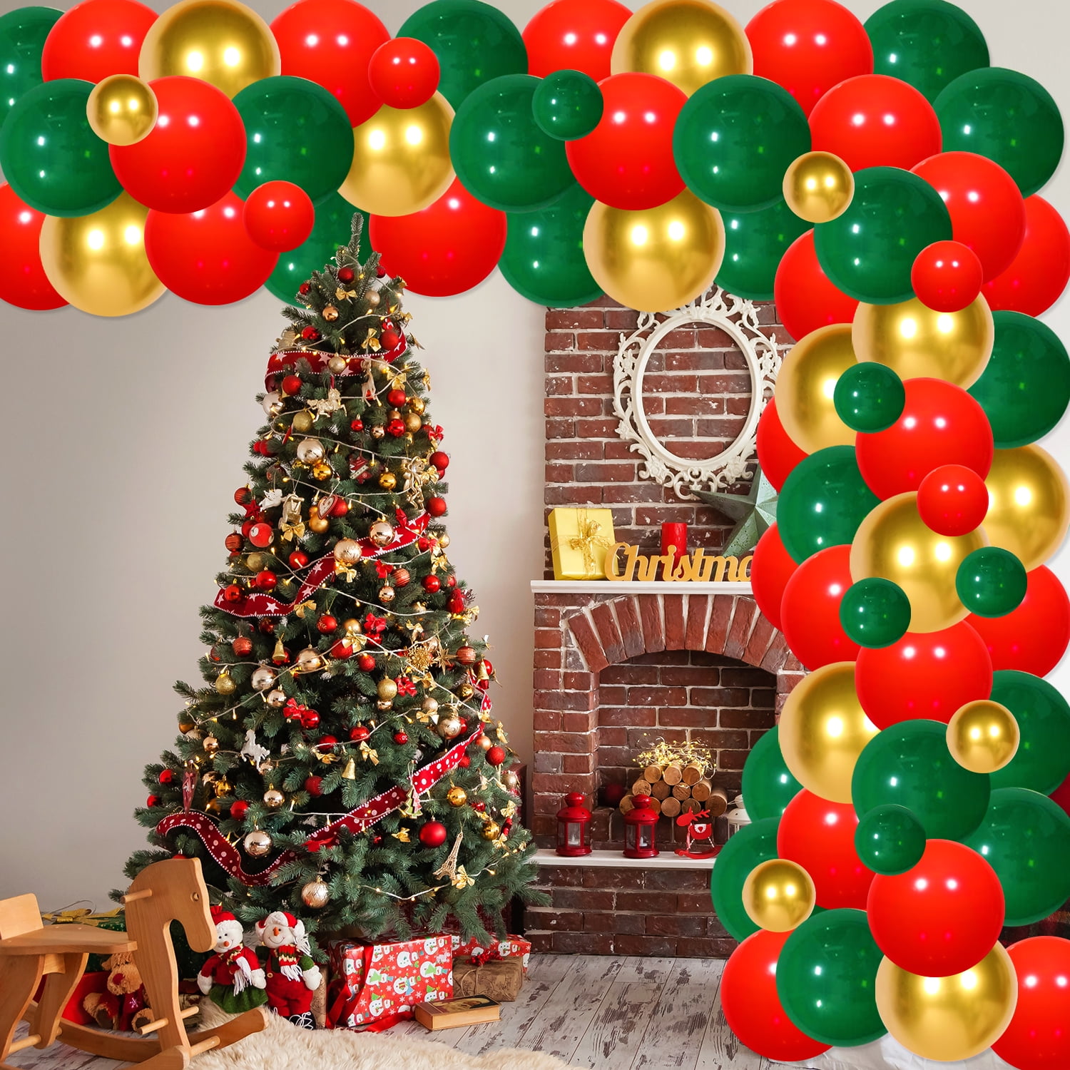Christmas Balloon Arch Garland Kit-82pcs Red Green Christmas Theme ...