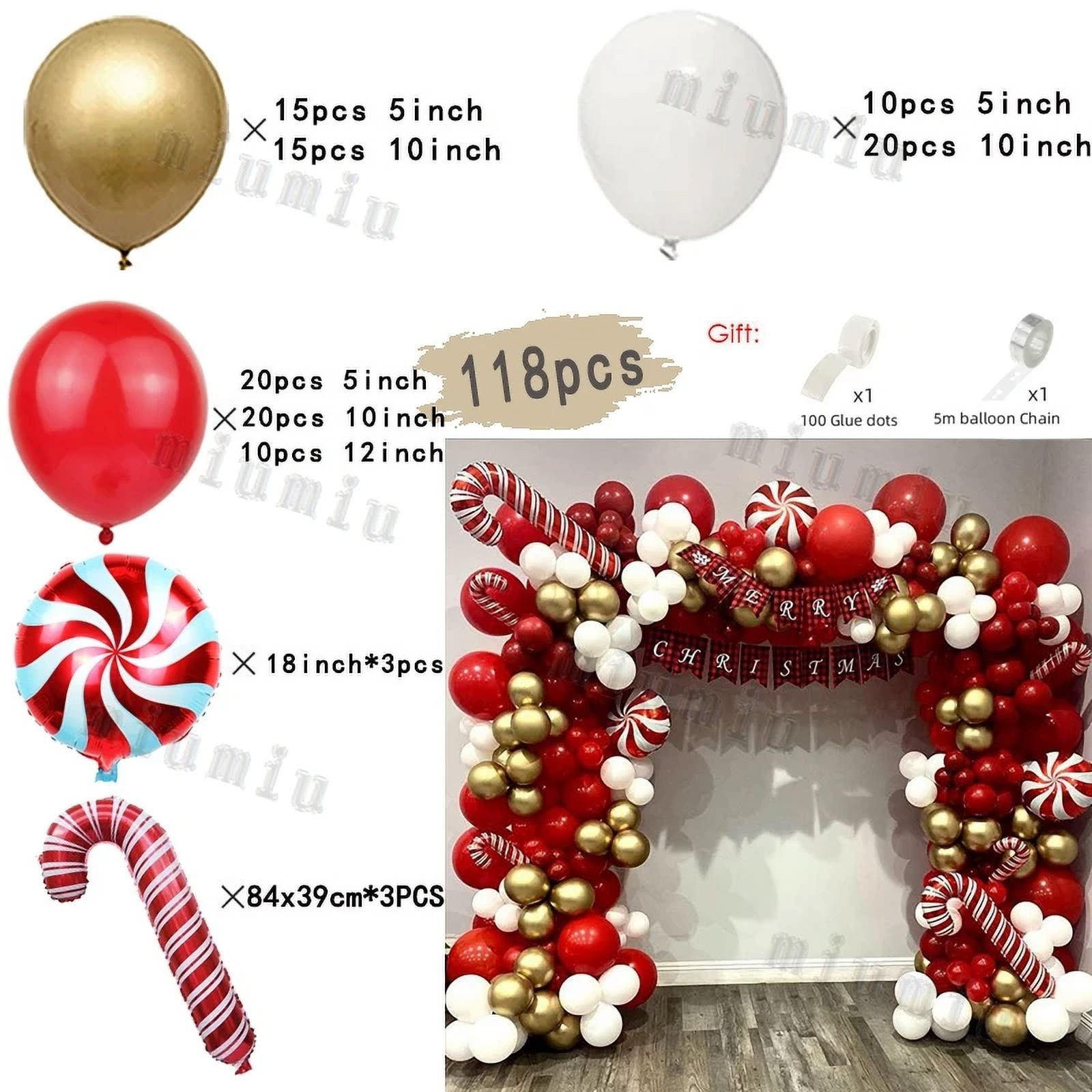 Christmas Balloon Garland Arch Kit Red Green Gold Balloons Christmas ...