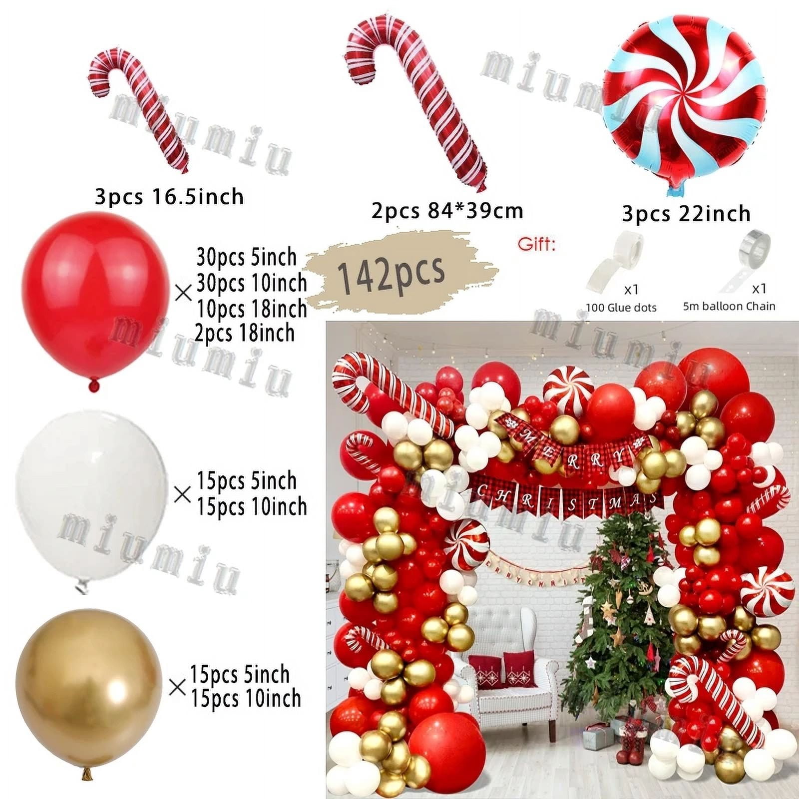 Christmas Balloon Garland Arch Kit Red Green Gold Balloons Christmas ...