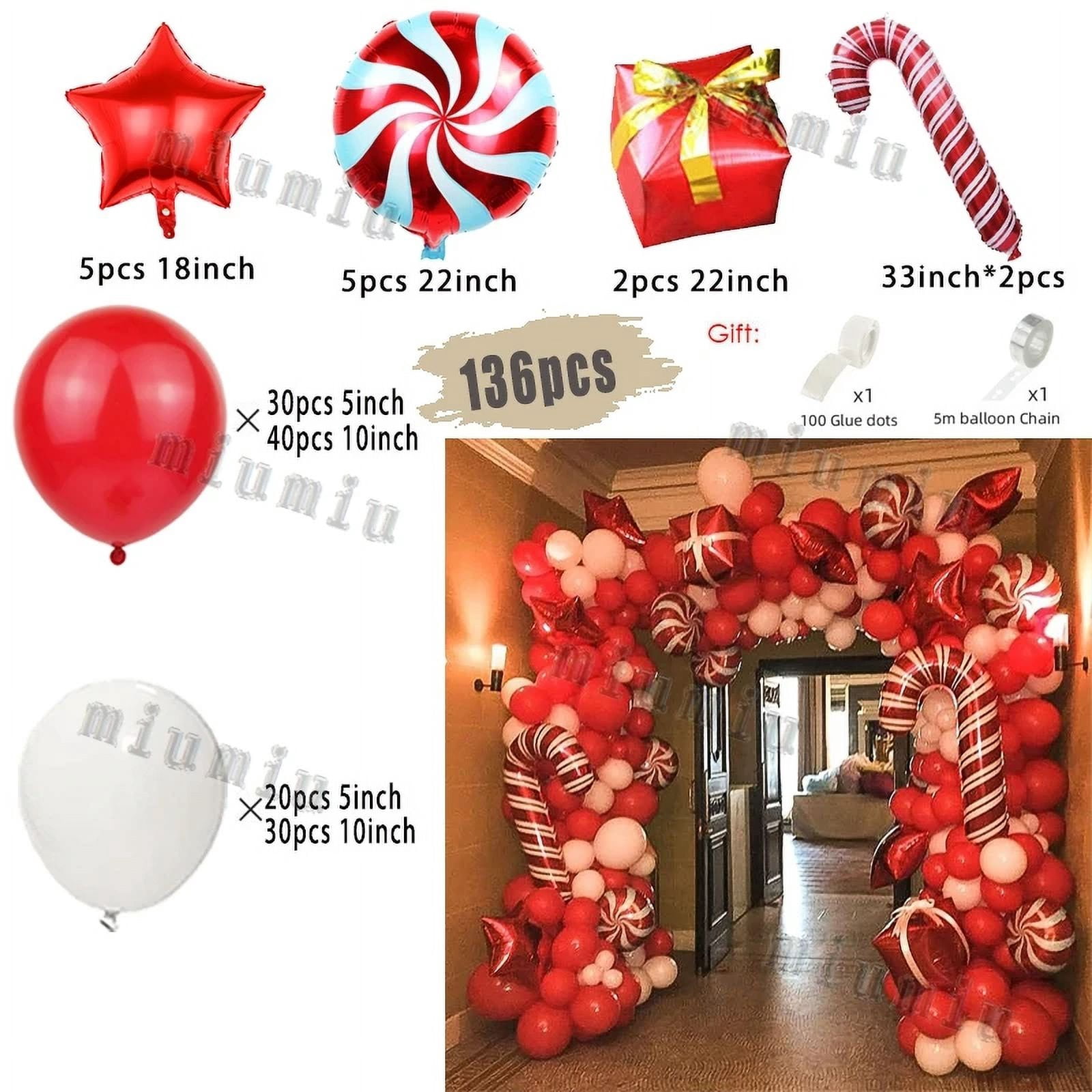 Christmas Balloon Garland Arch Kit Red Green Gold Balloons Christmas ...