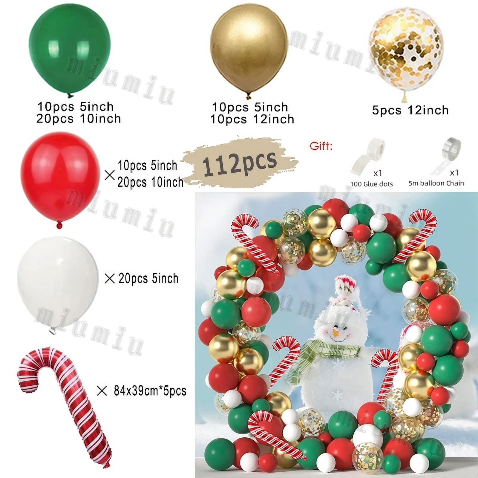 Christmas Balloon Garland Arch Kit Red Green Gold Balloons Christmas ...