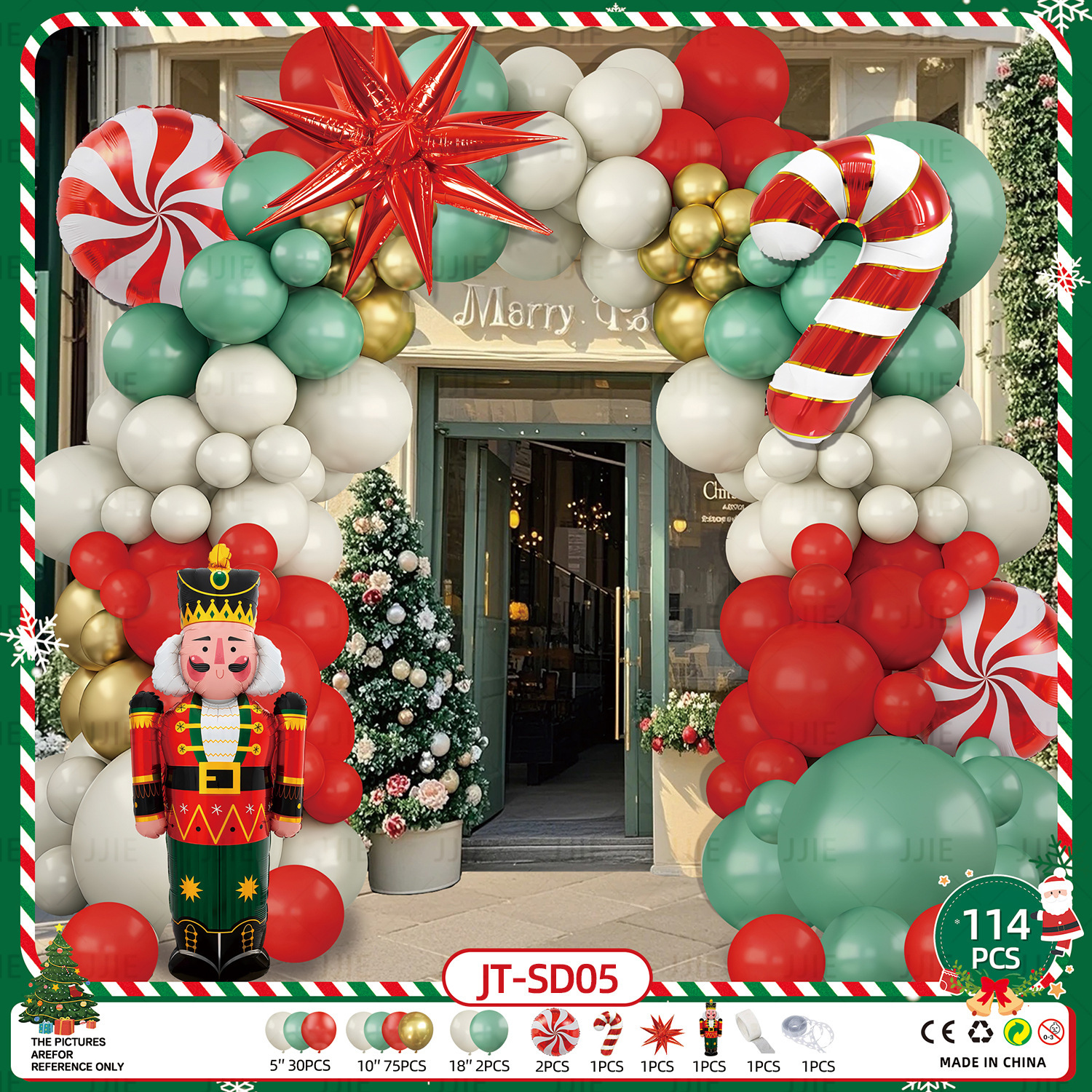Christmas Balloon Garland Arch kit, 111 Pcs Red Green White Pink ...