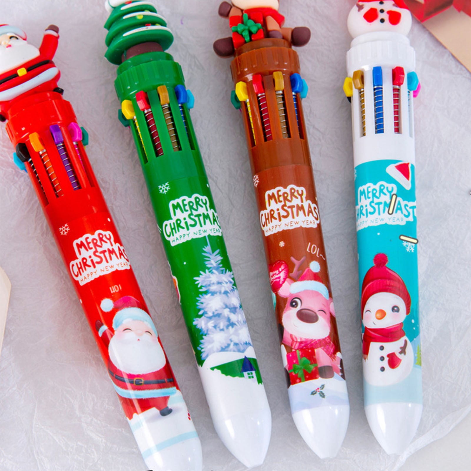 Christmas Ballpoint Pen Cute Christmas Cartoon Ornament Set Christmas ...